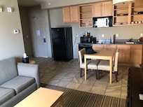 Kitchen was very handy for traveling with an infant.