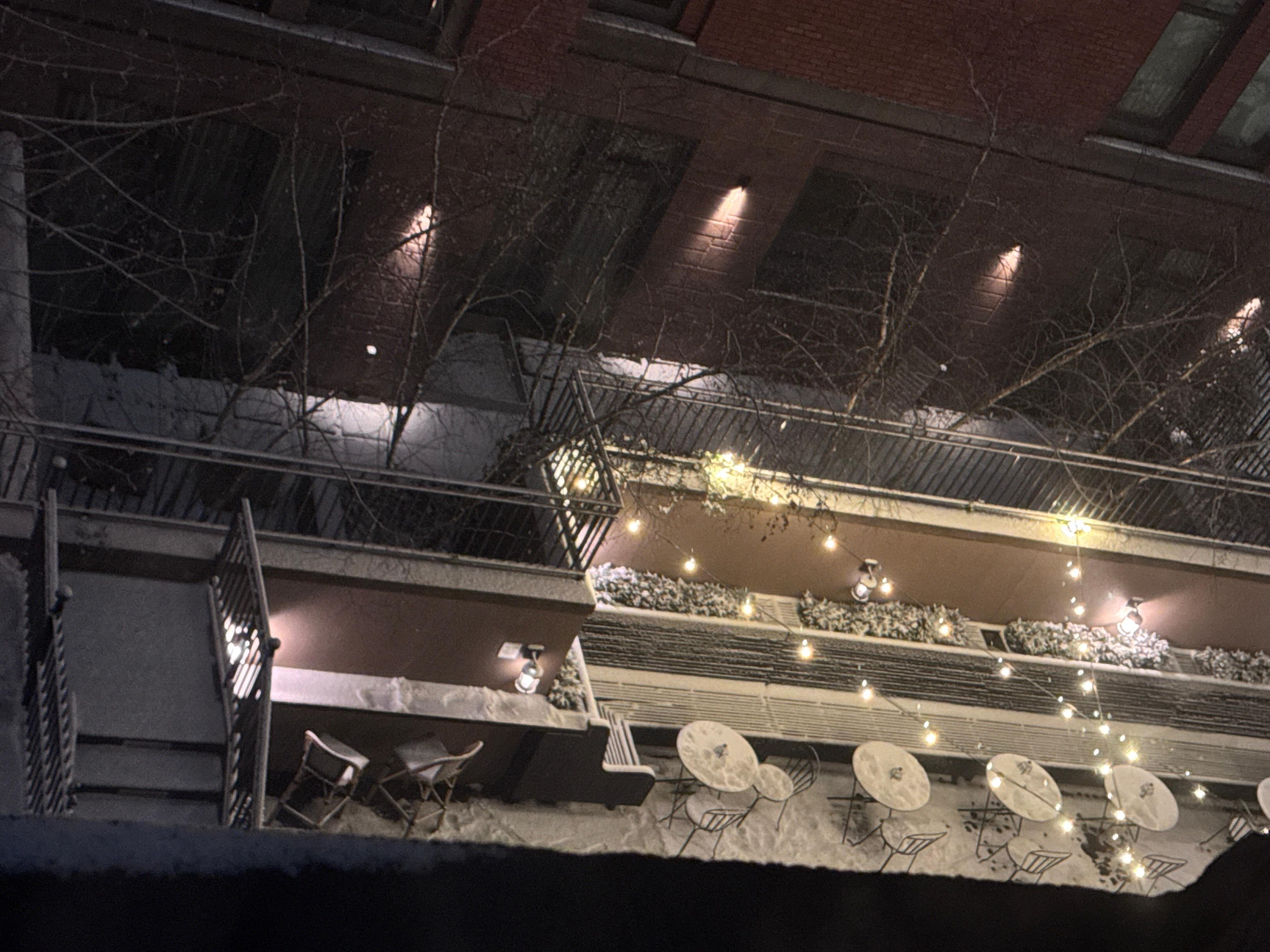 View Outside patio just after the snow 