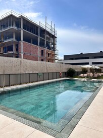 One of two outdoor pools overlooking construction (Oct 25)