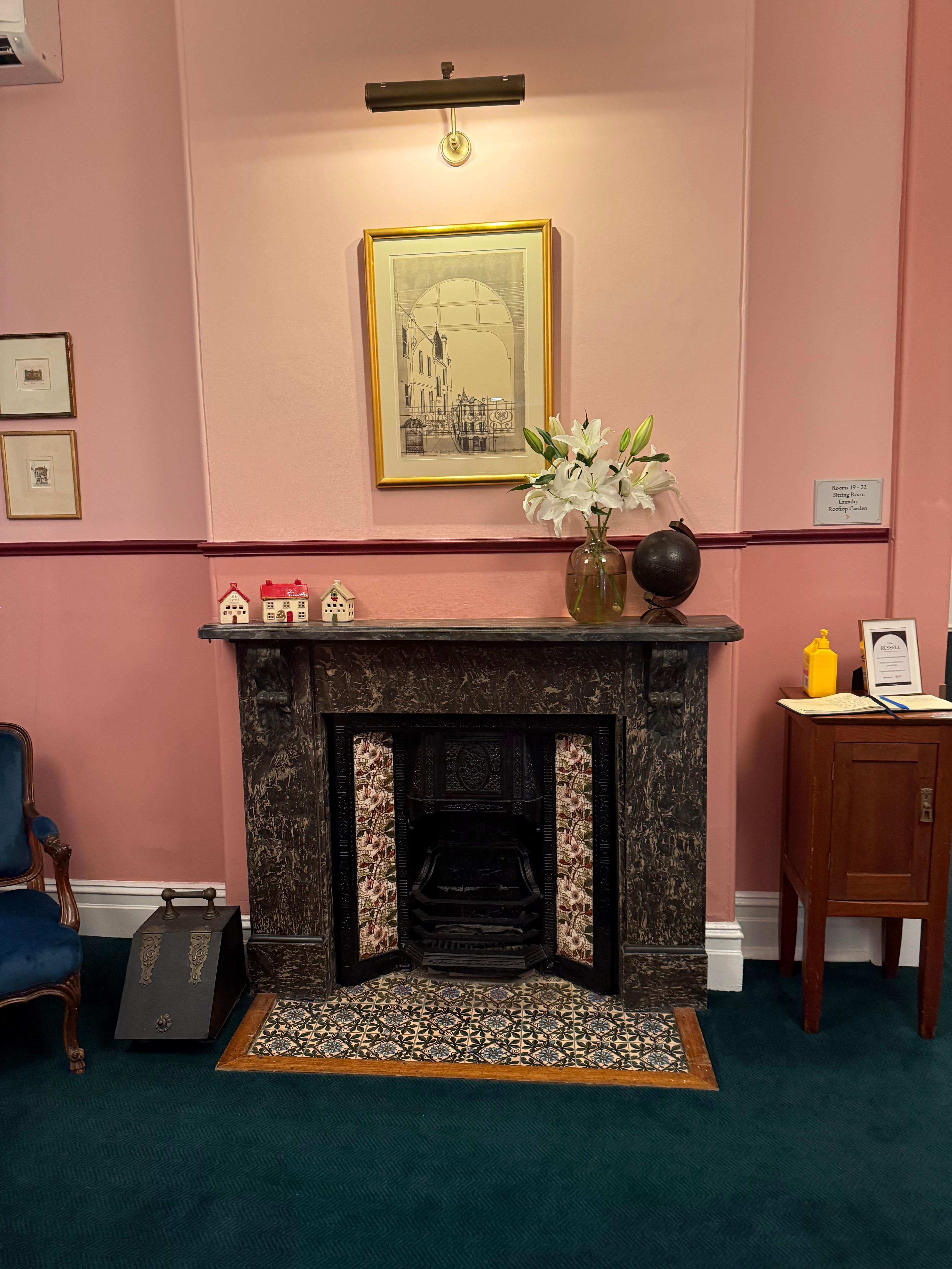 Fireplace in Reception