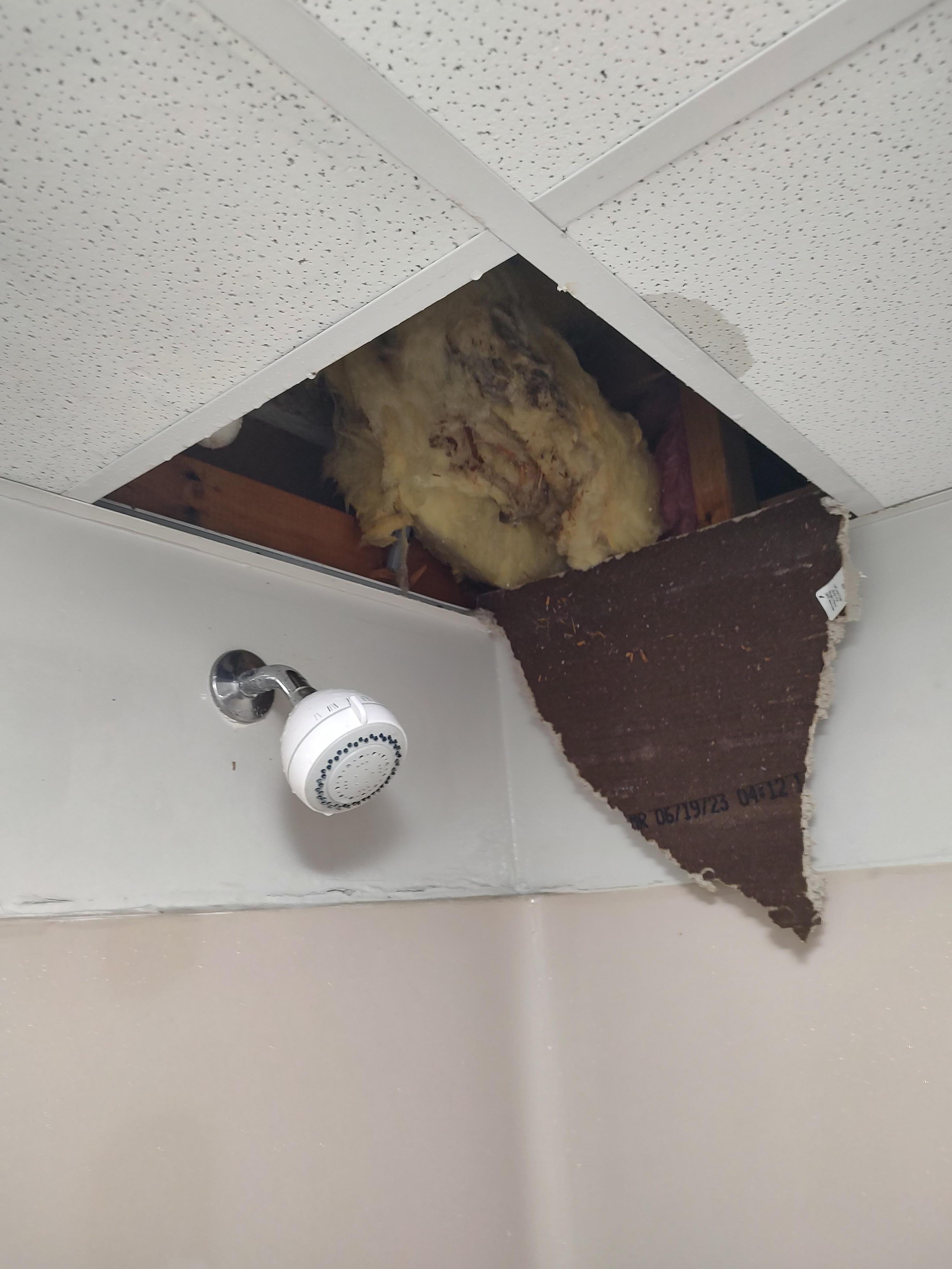 Where ceiling collapsed