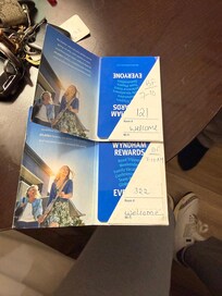 Proof of my room key 322 and having to go to 121 for restroom and the room wasn’t clean either