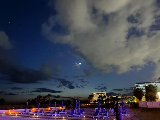 View from pool looking North. Moon looked amazing.