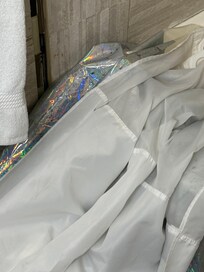 Shower curtain on the floor