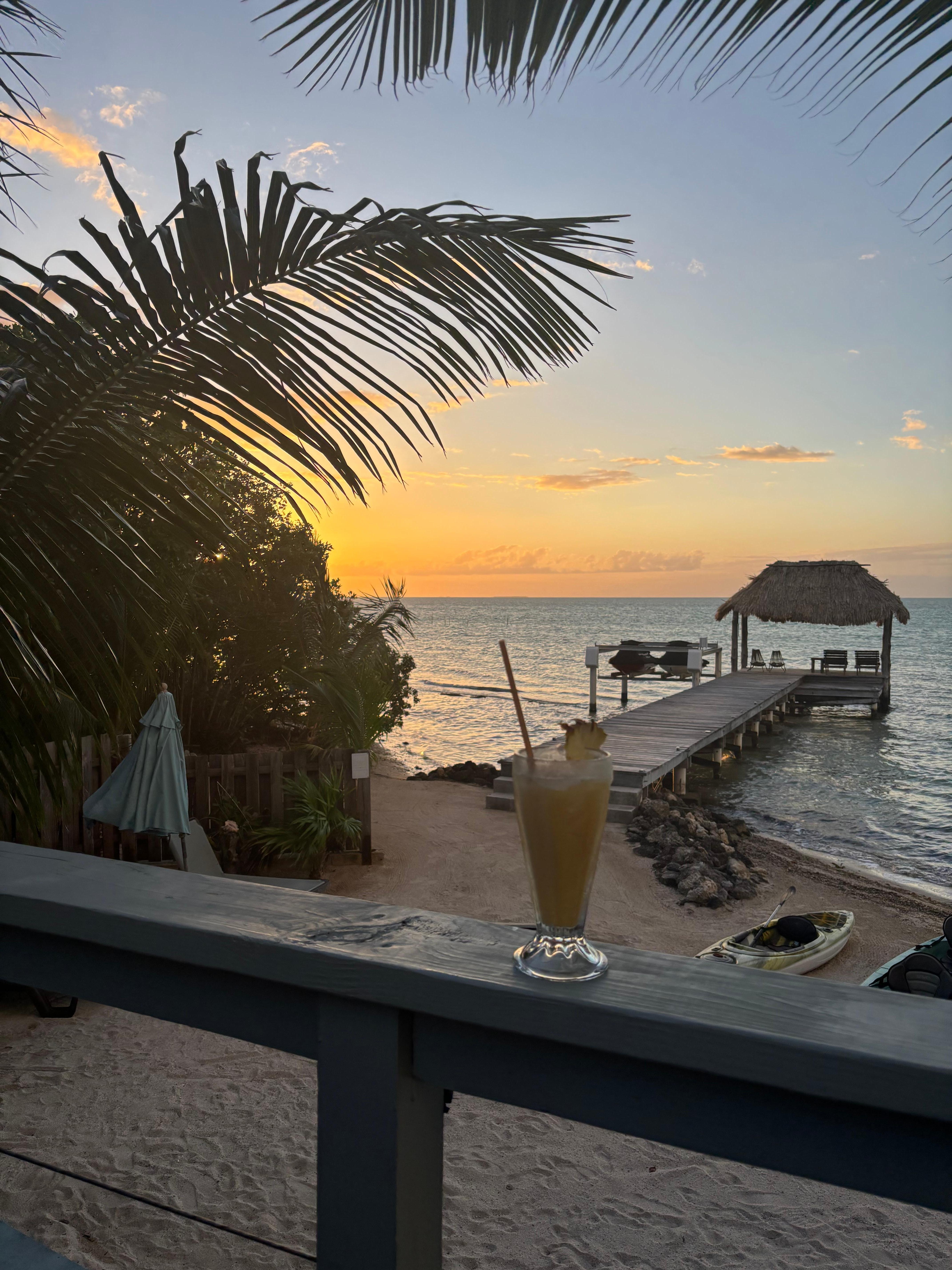 Yummy drink with view. 