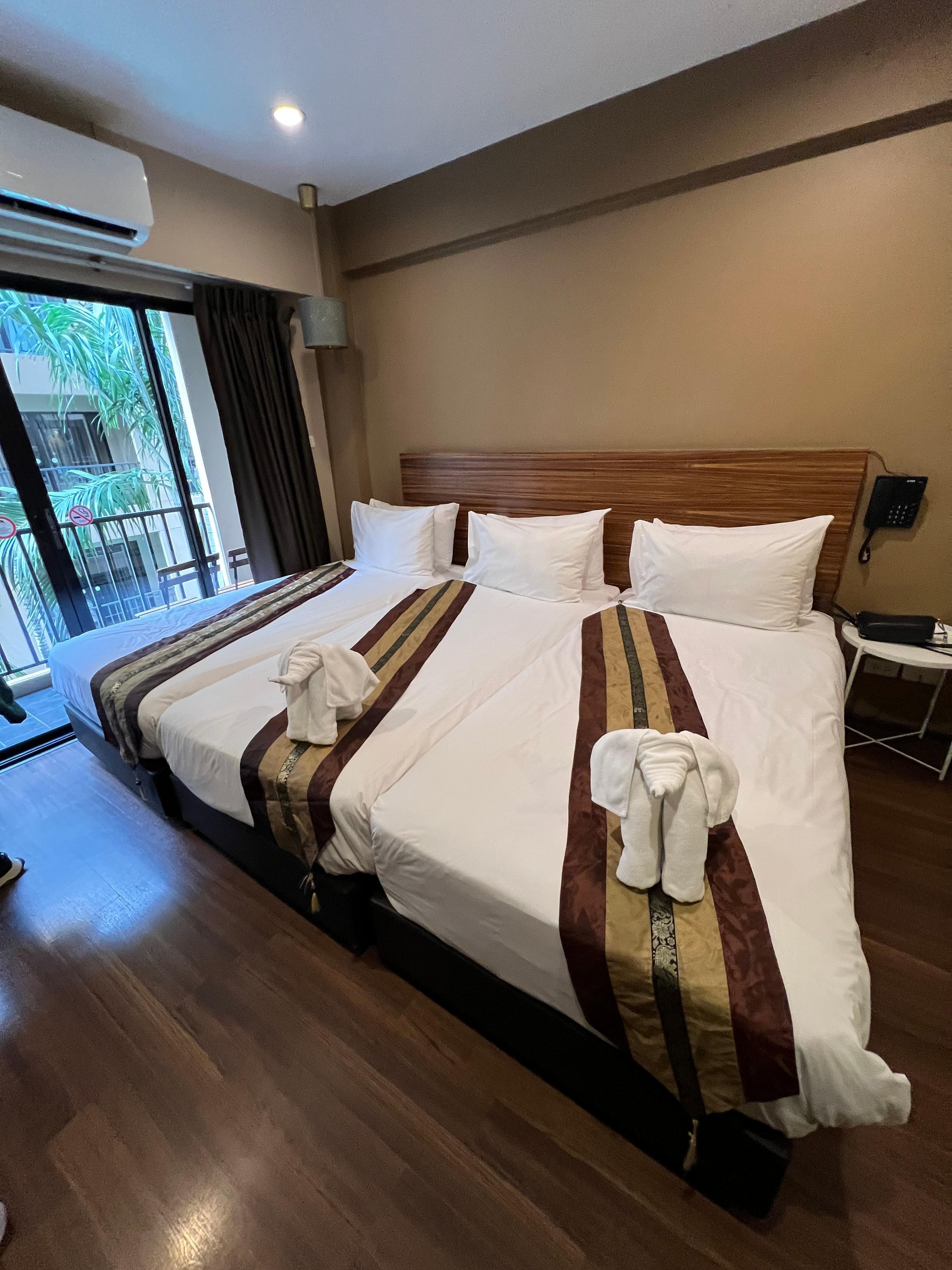 Our room, triple twin room. 