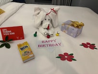 生日當天旅館人員準備的surprise!