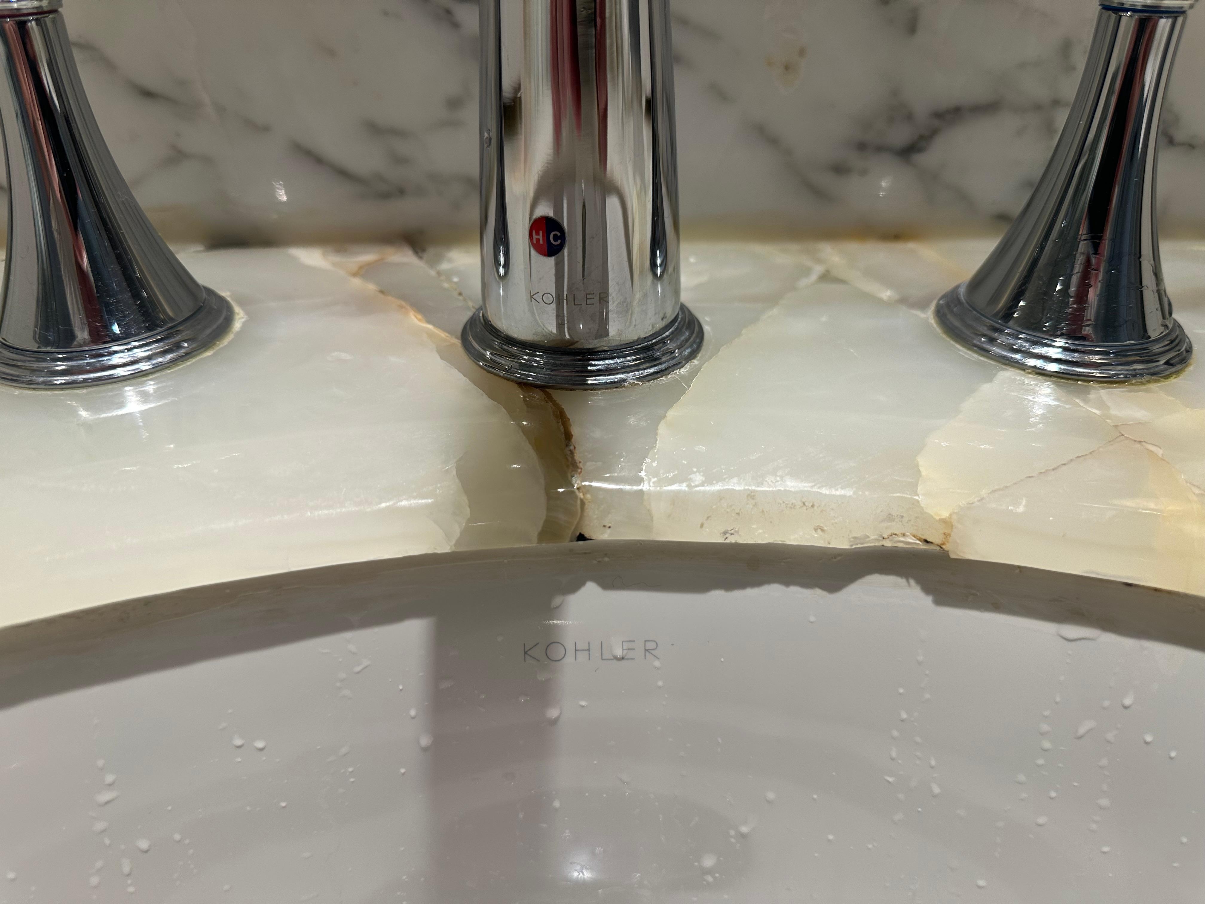 Chipped vanity counter 