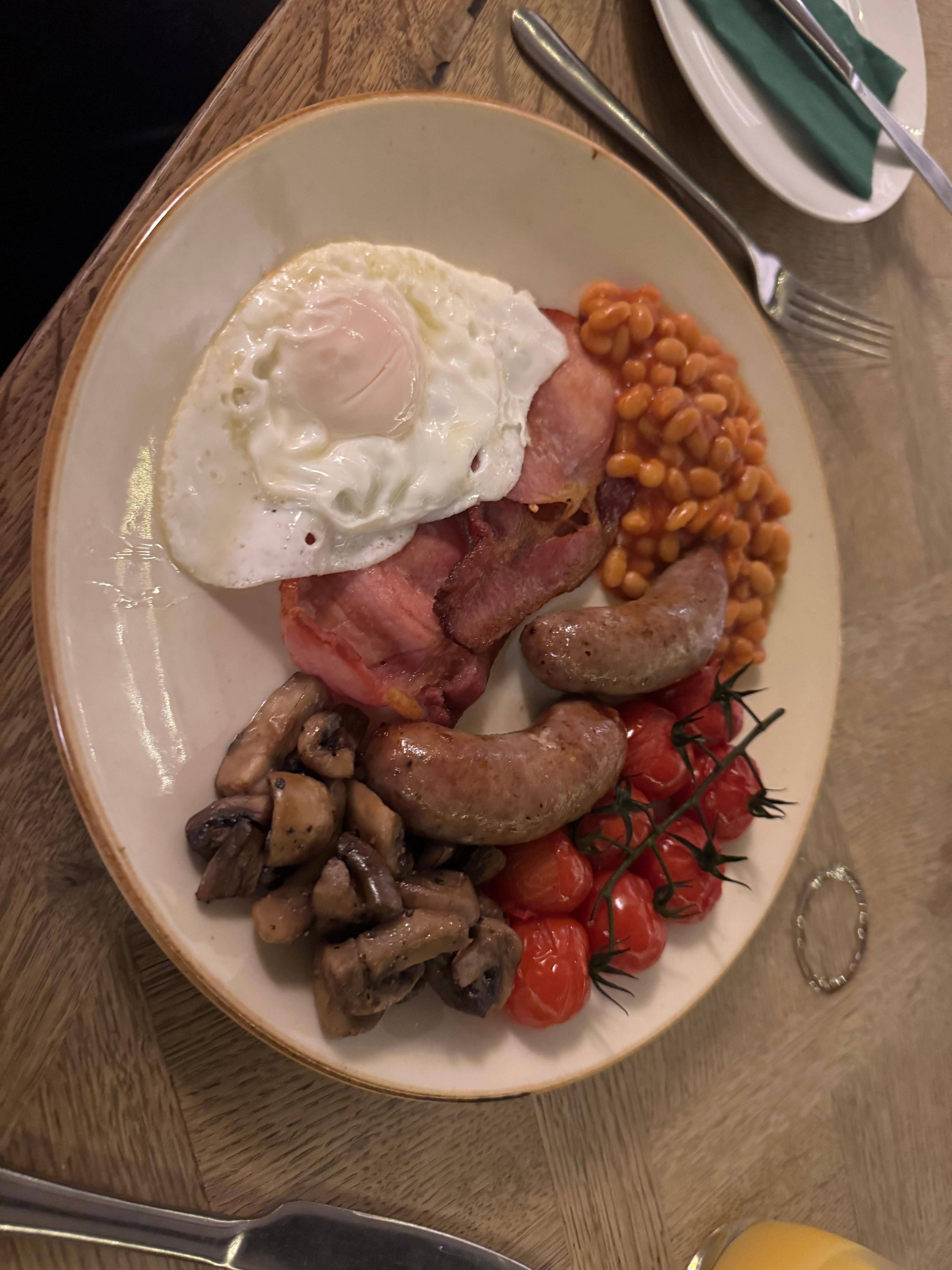 Breakfast freshly cooked to order