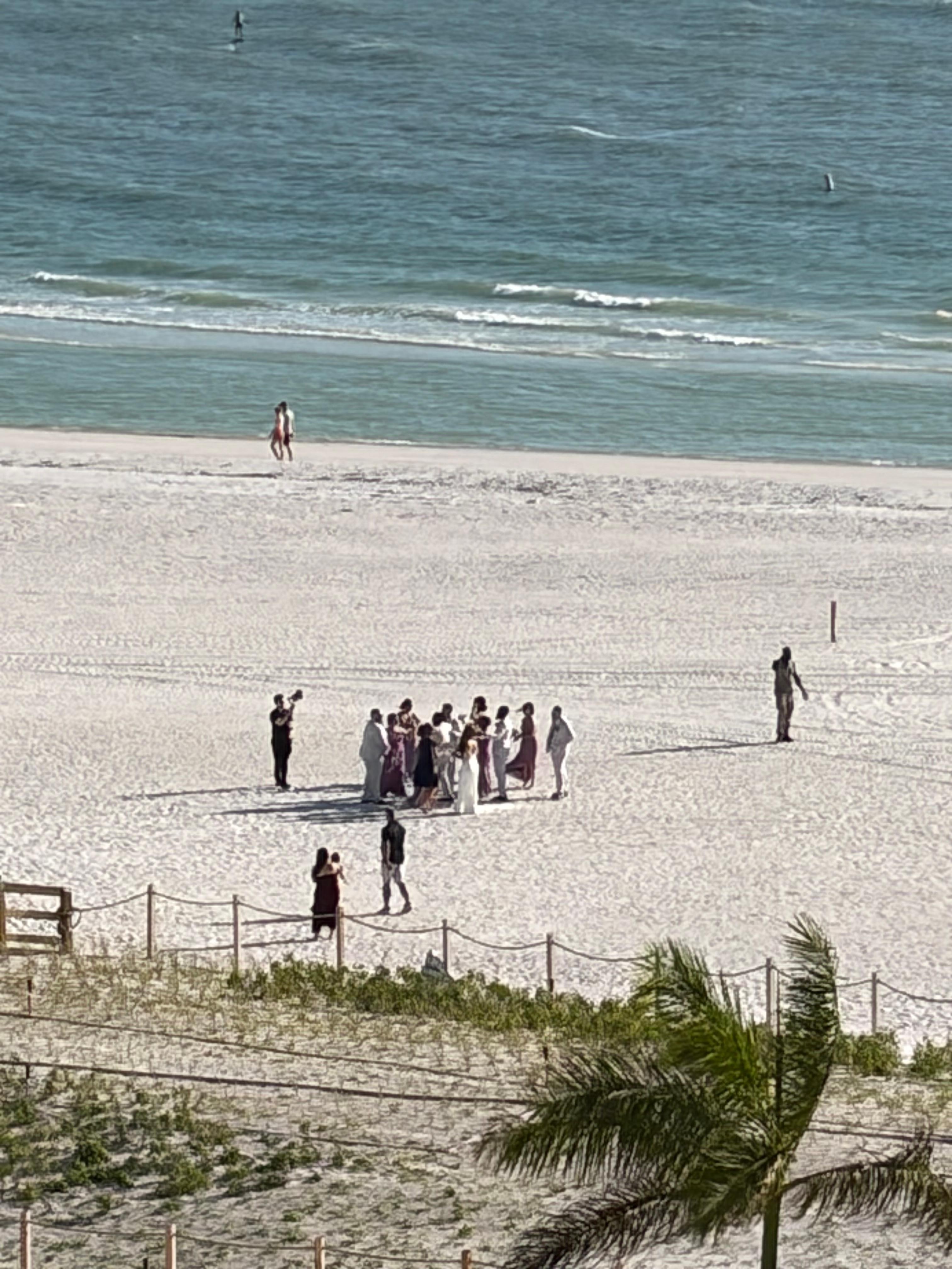 There was a wedding on the beach 