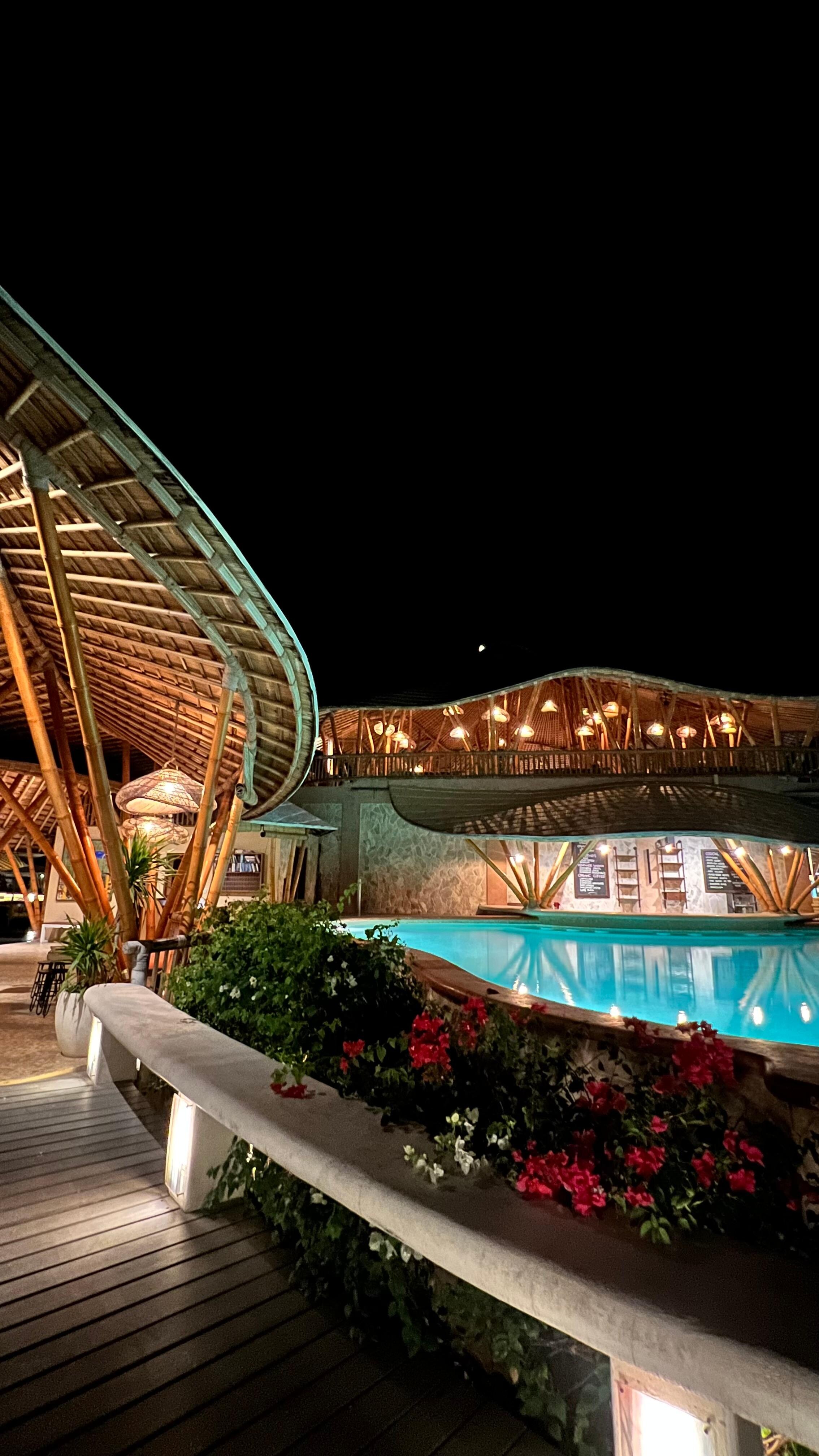 Entrance at night