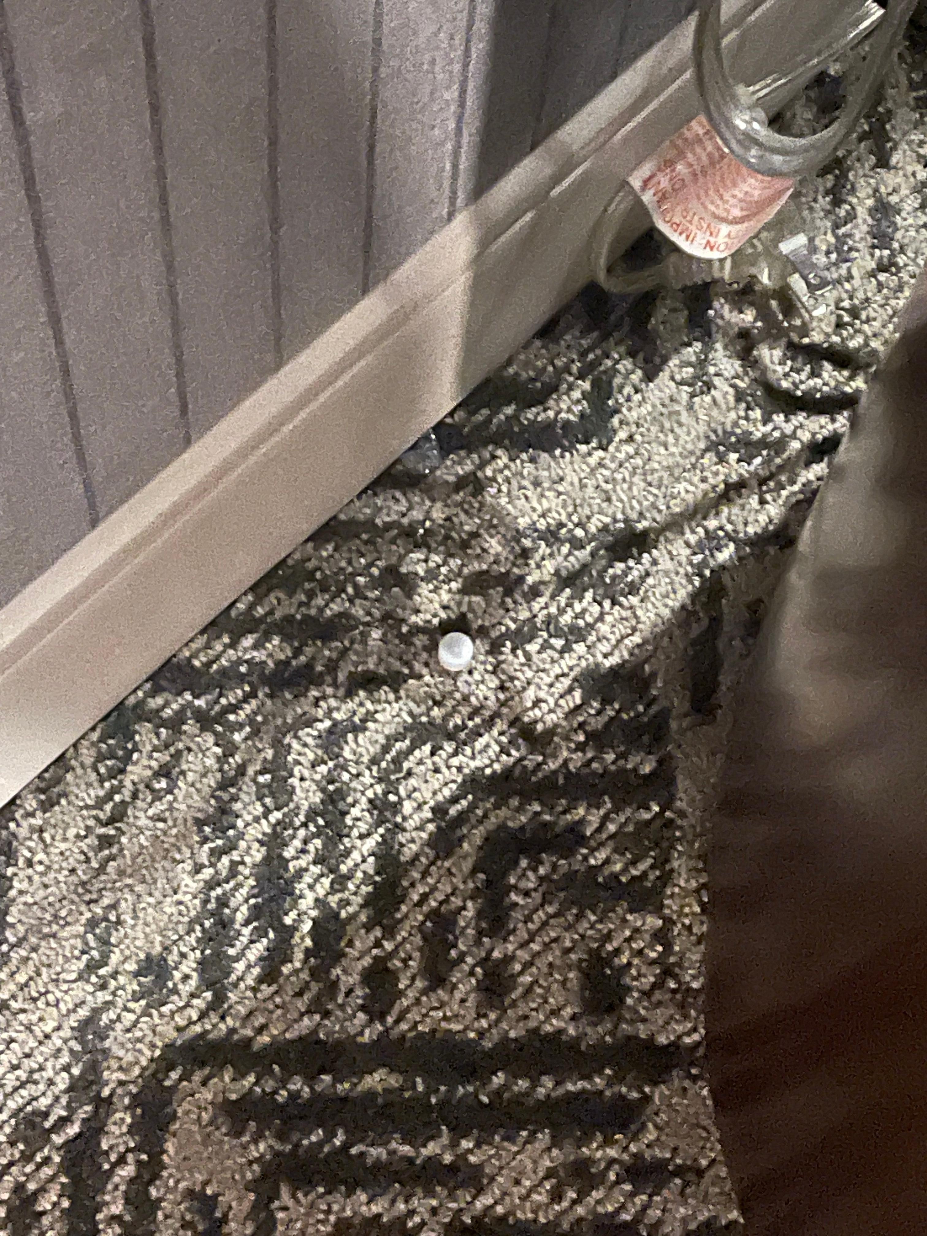 Some type of foreign object on the floor.