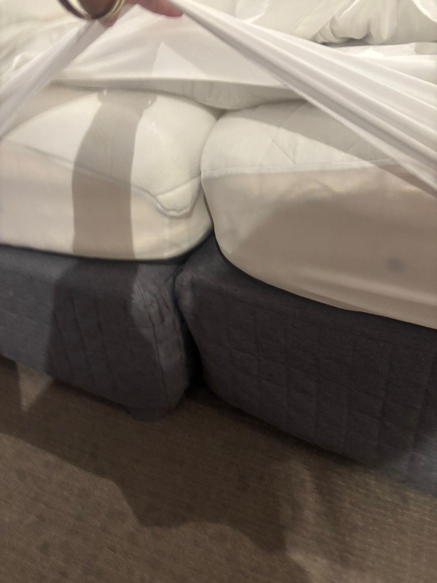 2 single beds pushed together 