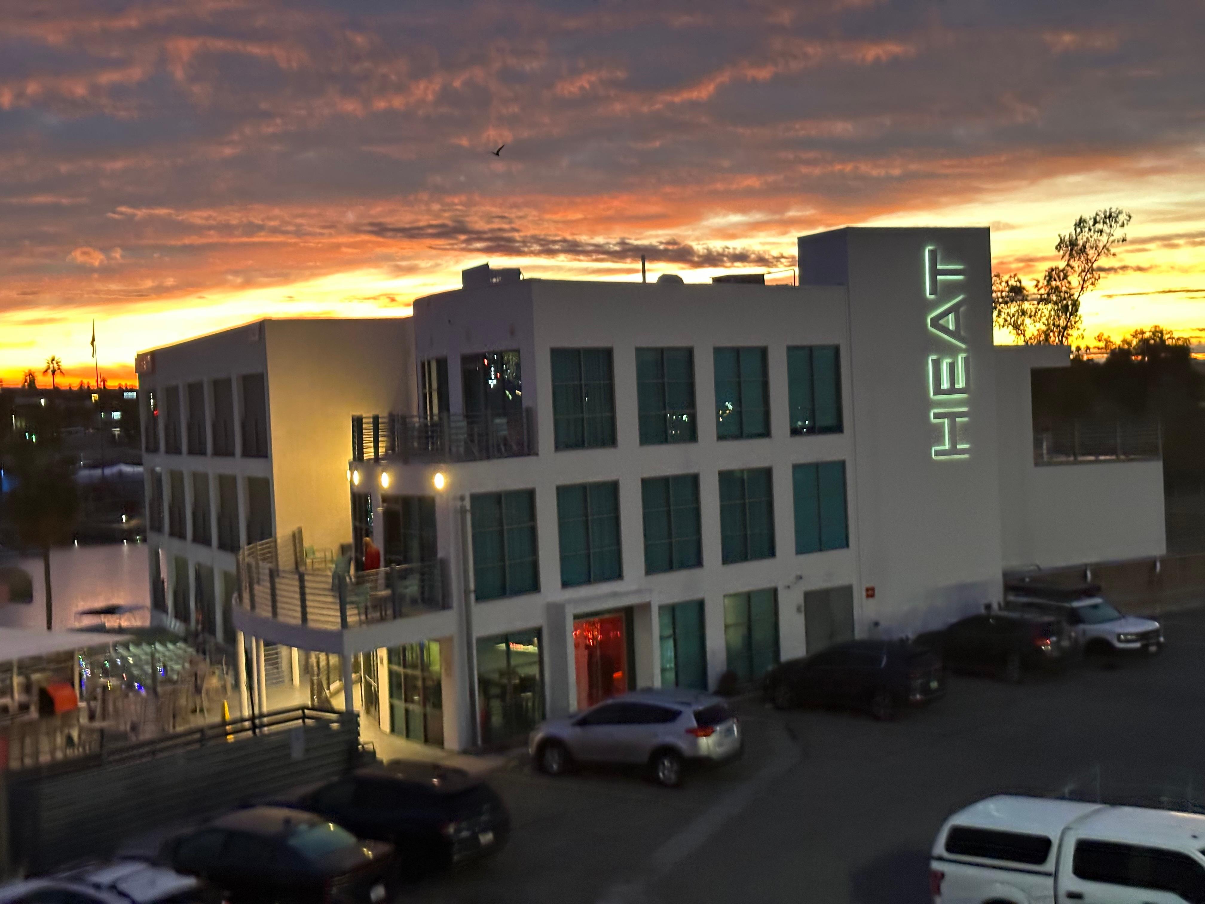 Sunrise over the hotel