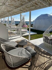 Patio area outside of each room