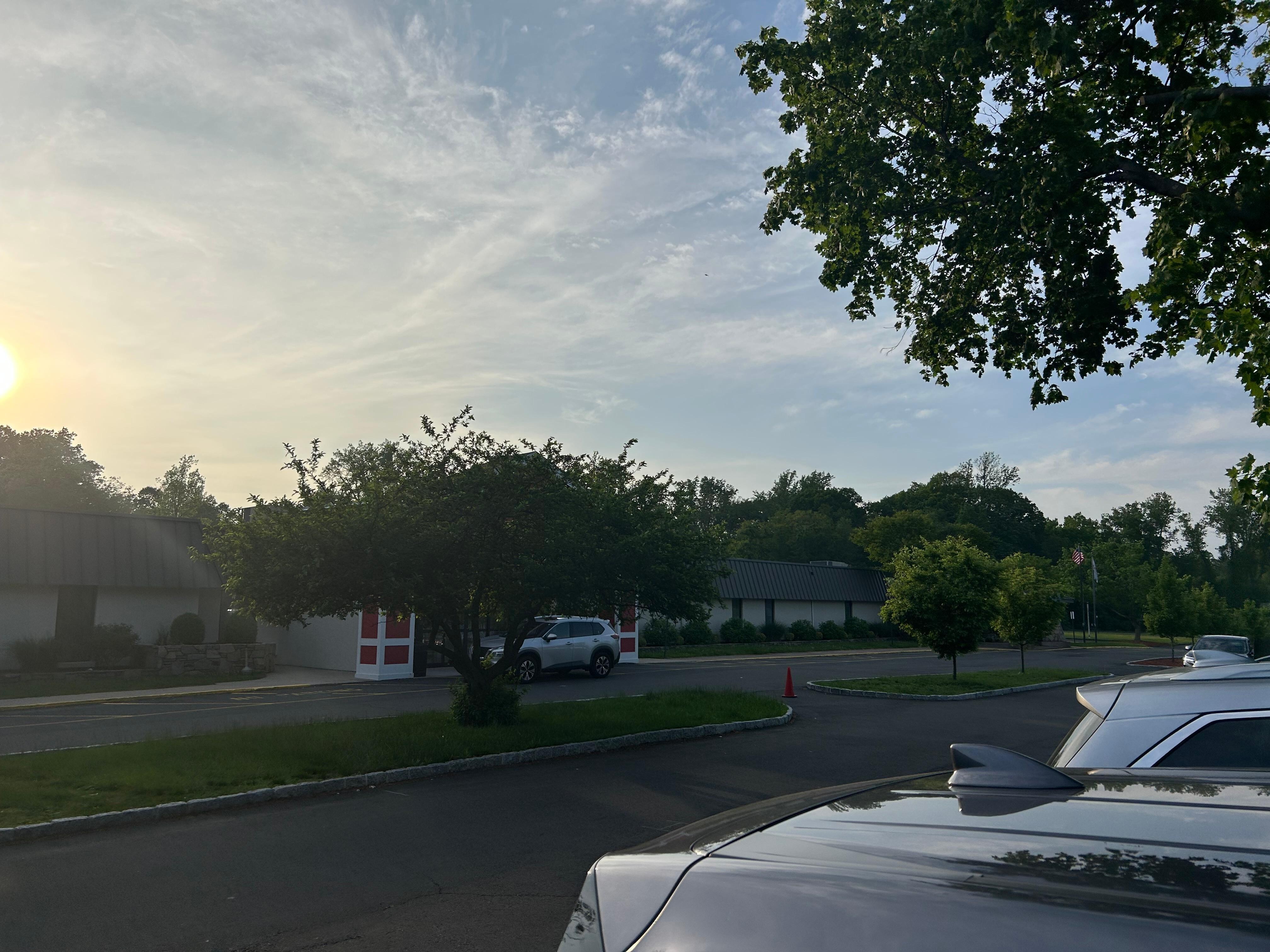 View from outside…can see airplanes flying overhead 
