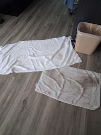 Towels we used to clean the floor.