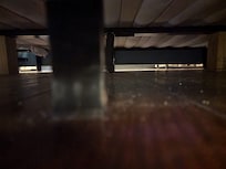 Under bed, very dirty.