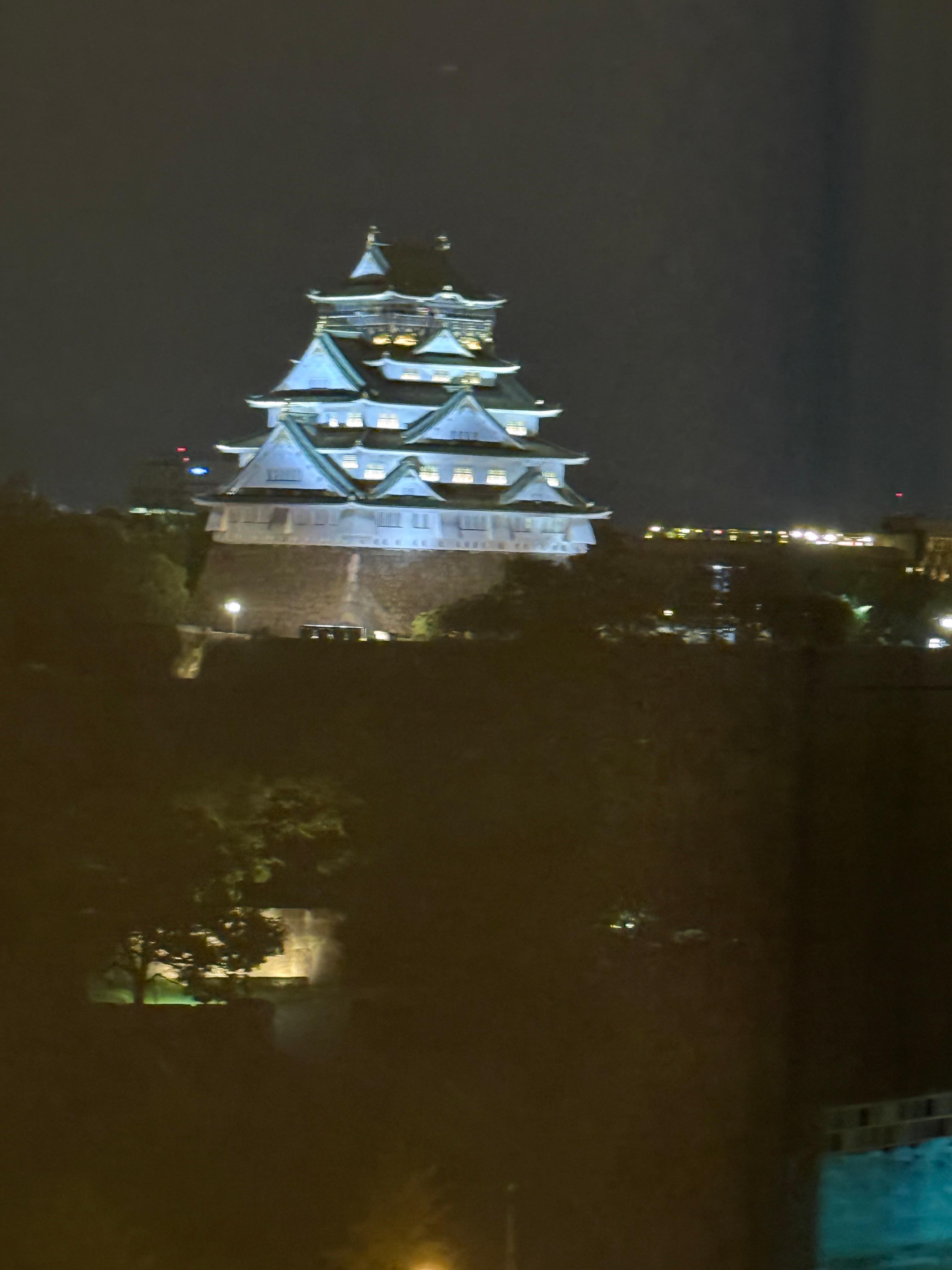 Night restaurant view of Osaka Castle