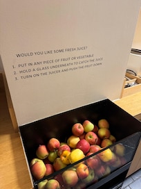 Apples, which you juiced yourself to lovely fresh apple juice