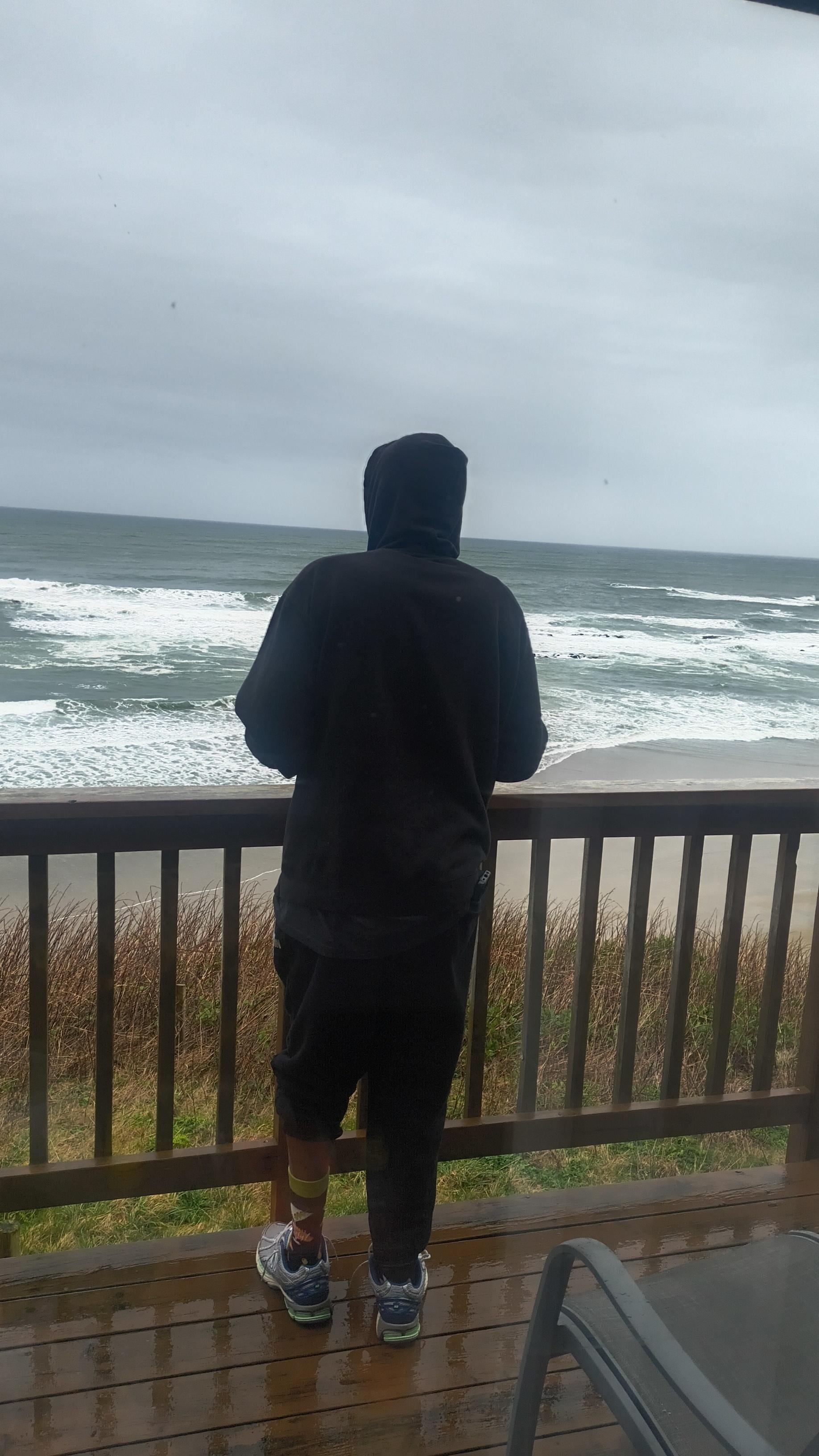 On the balcony in our room