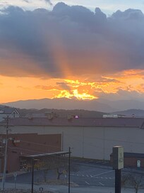 Sunrise from our balcony. It was beautiful!