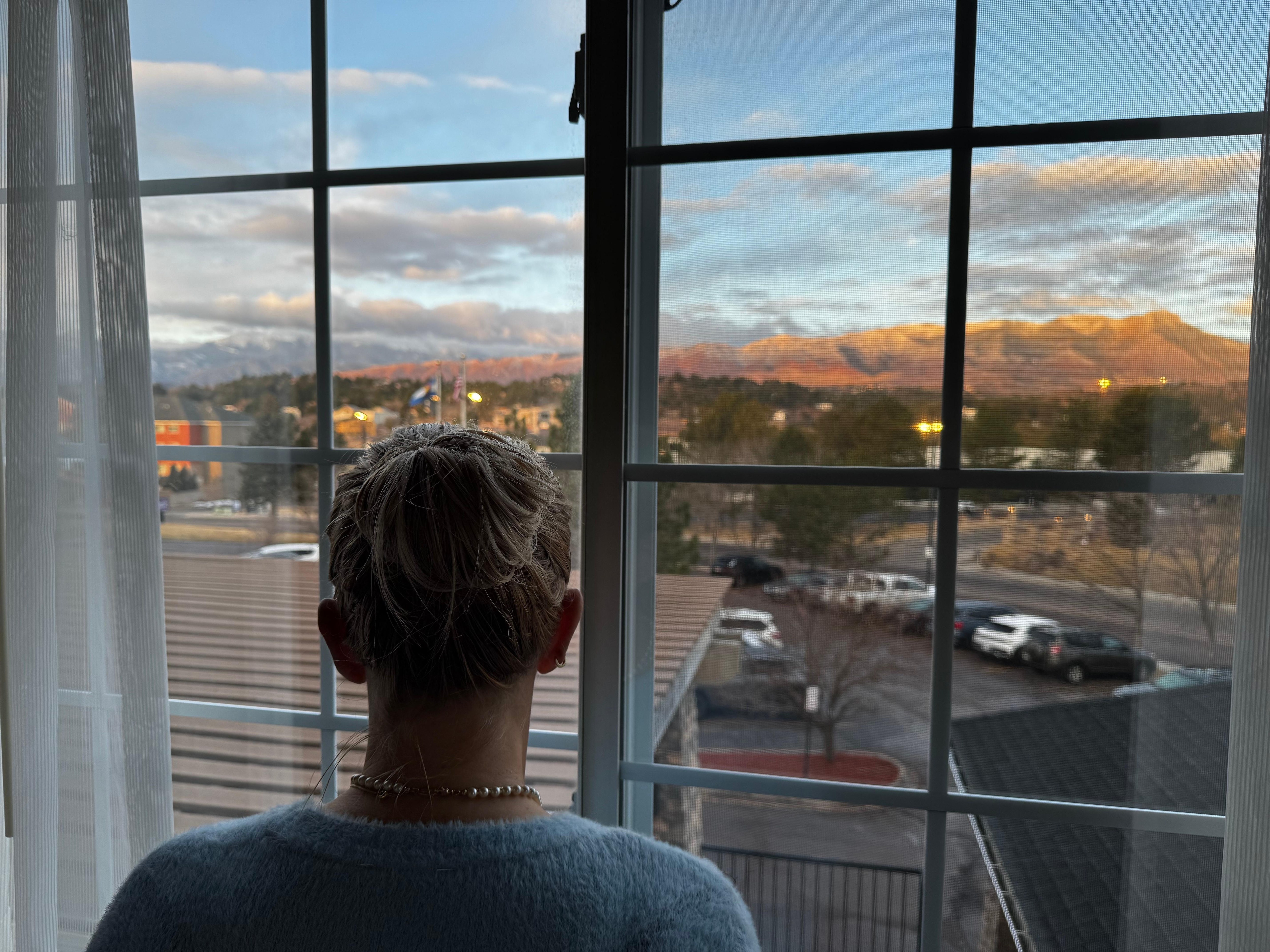 My amazing wife enjoying the view our first morning. 