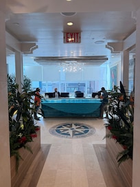 Check-in counter on the 7th floor