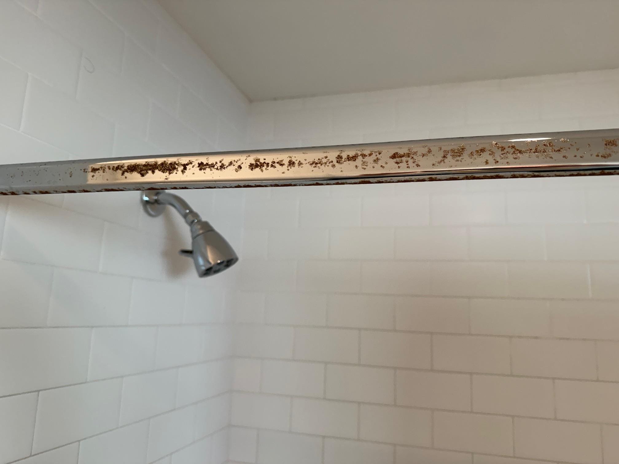 Rusted shower rod