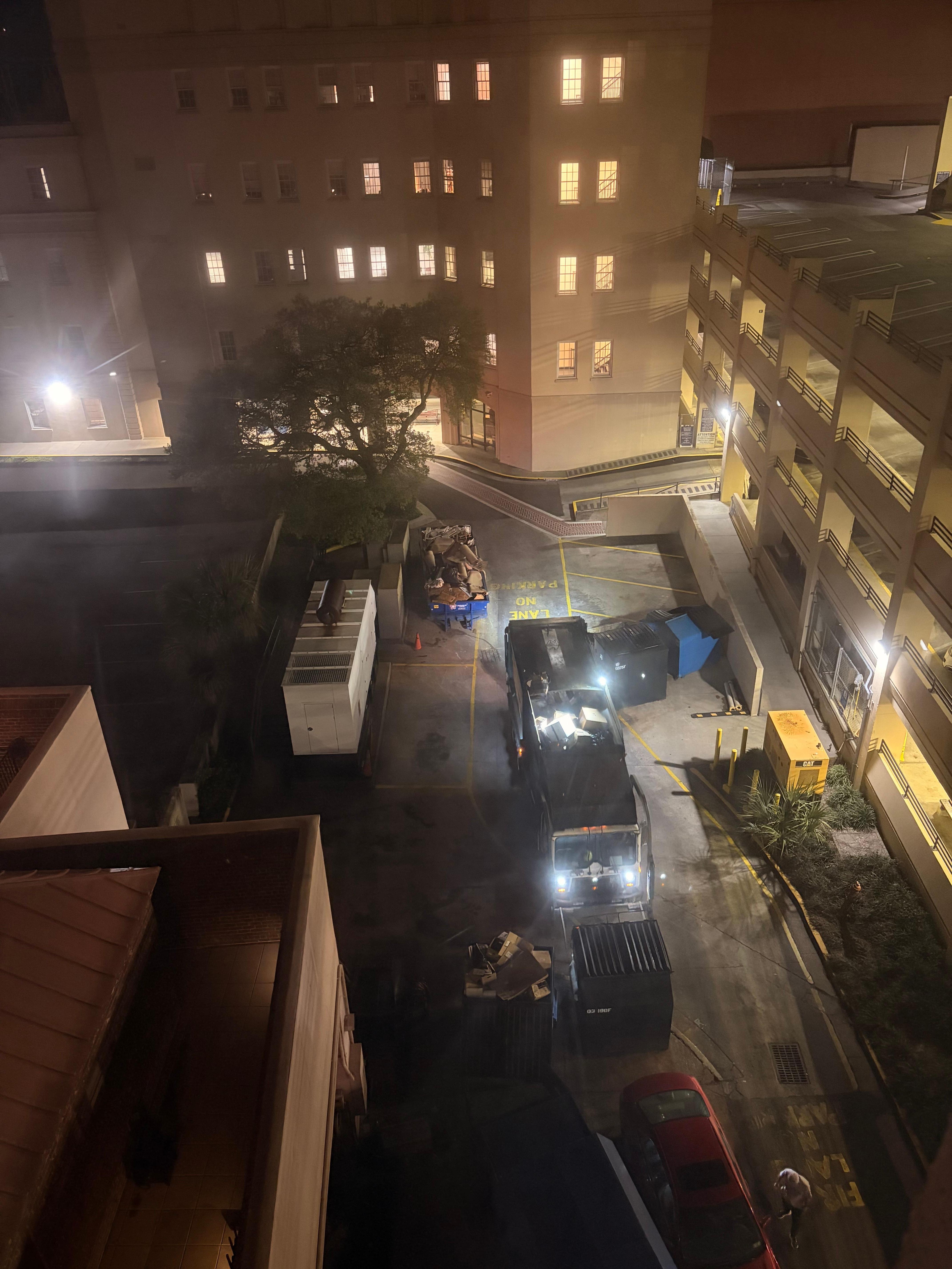 Trash trucks 5am
