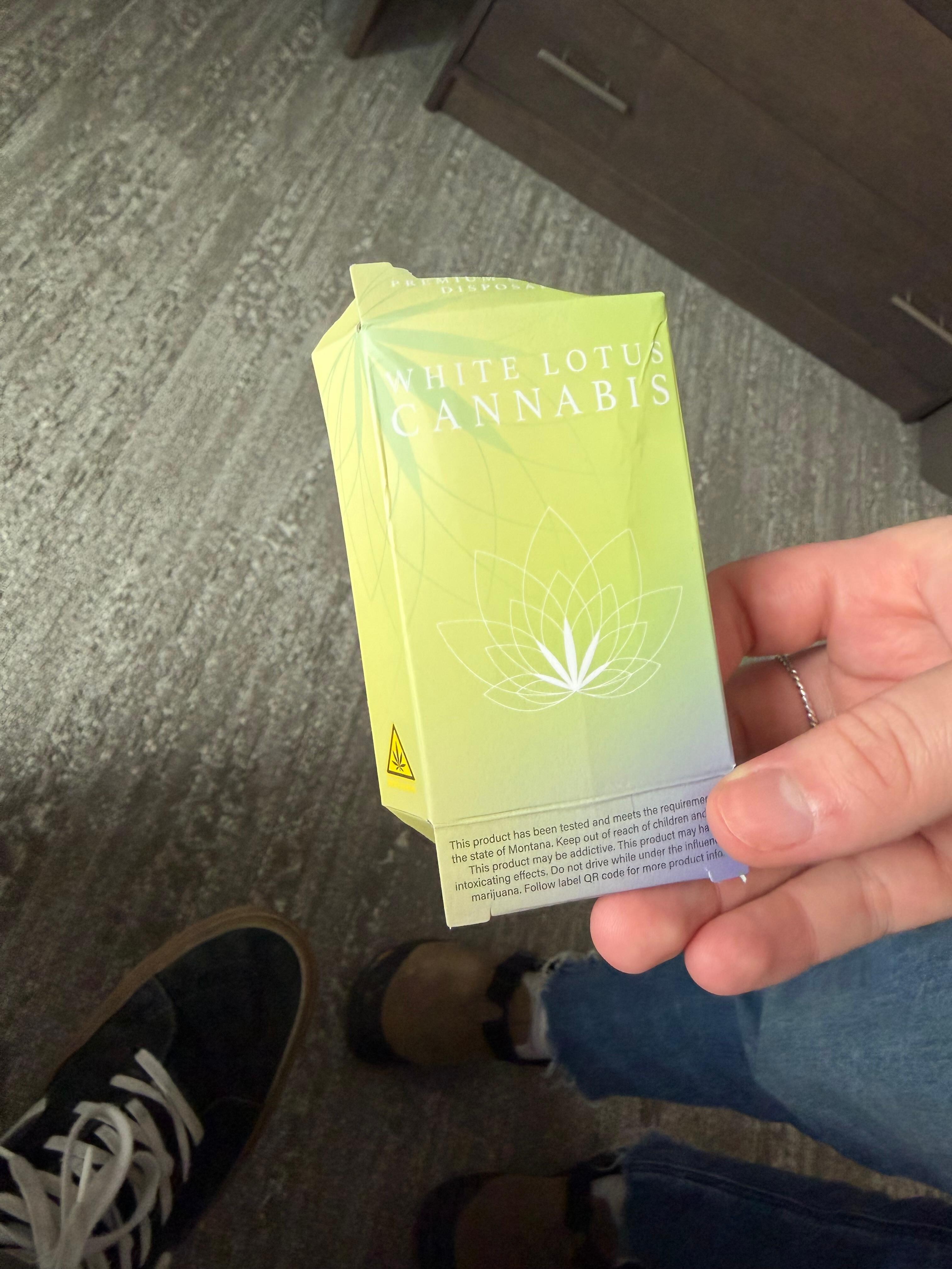 Weed package in trash can