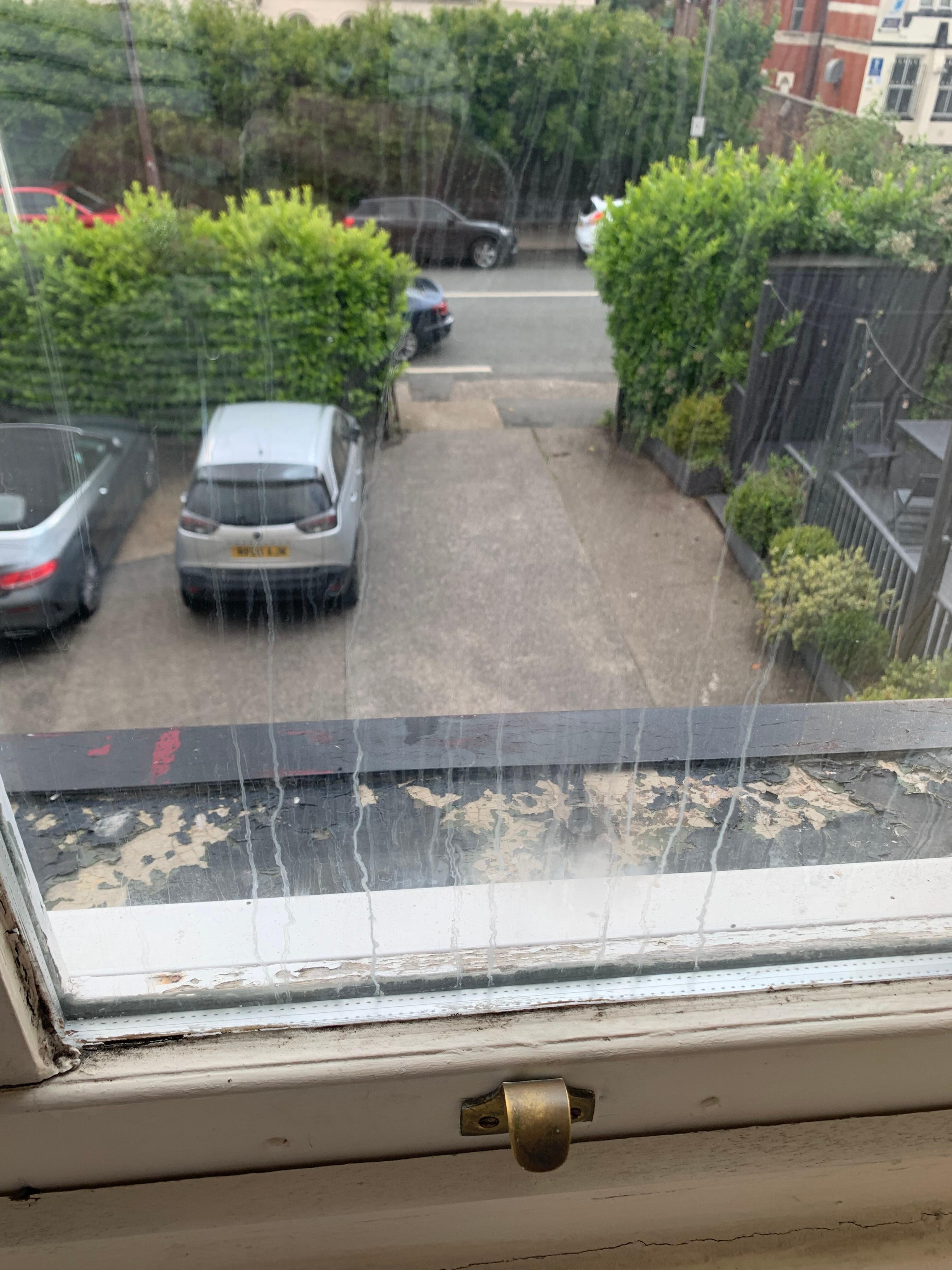 Dirty, old windows and frames