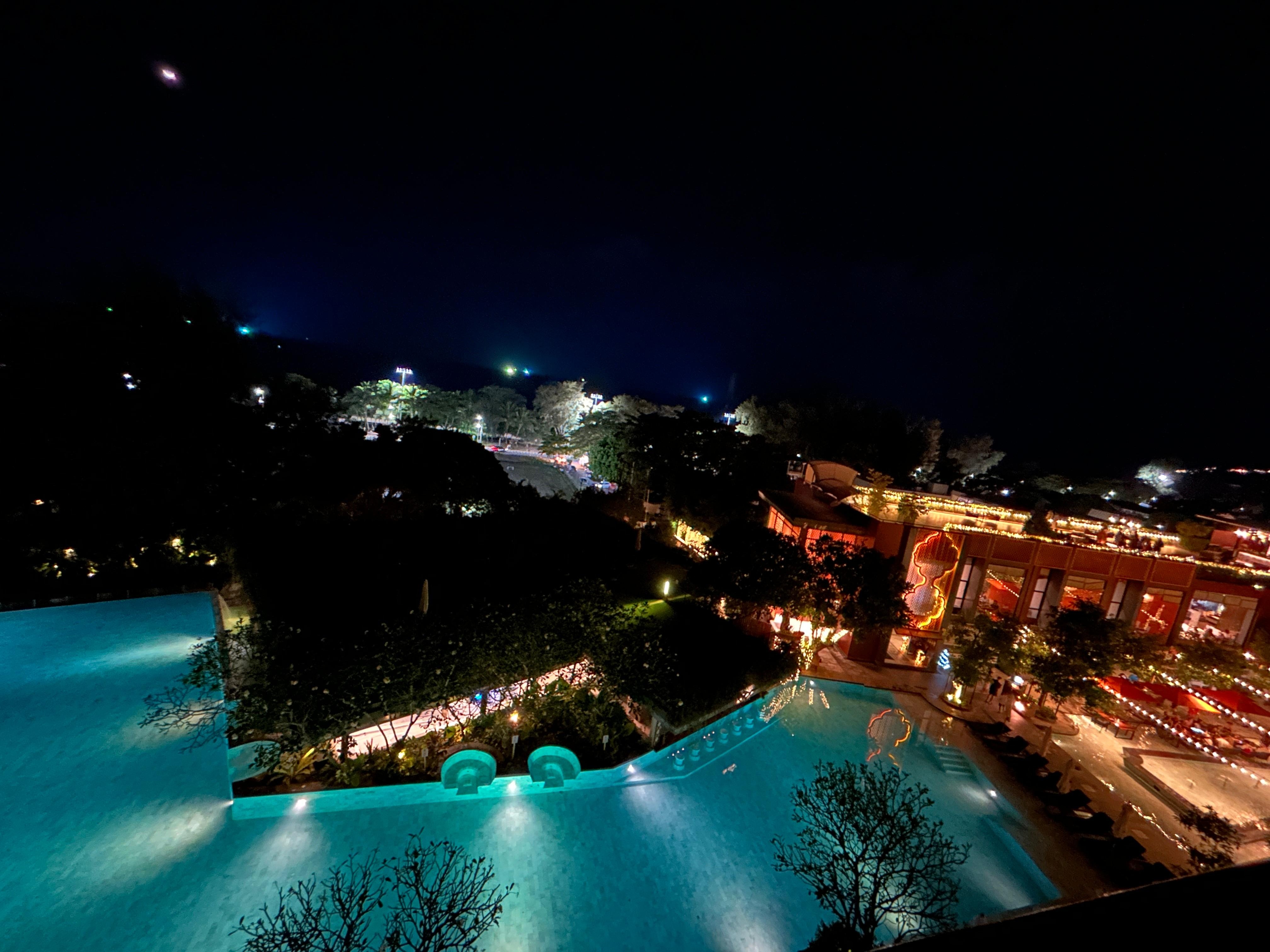 Night view from our 4th floor room patio