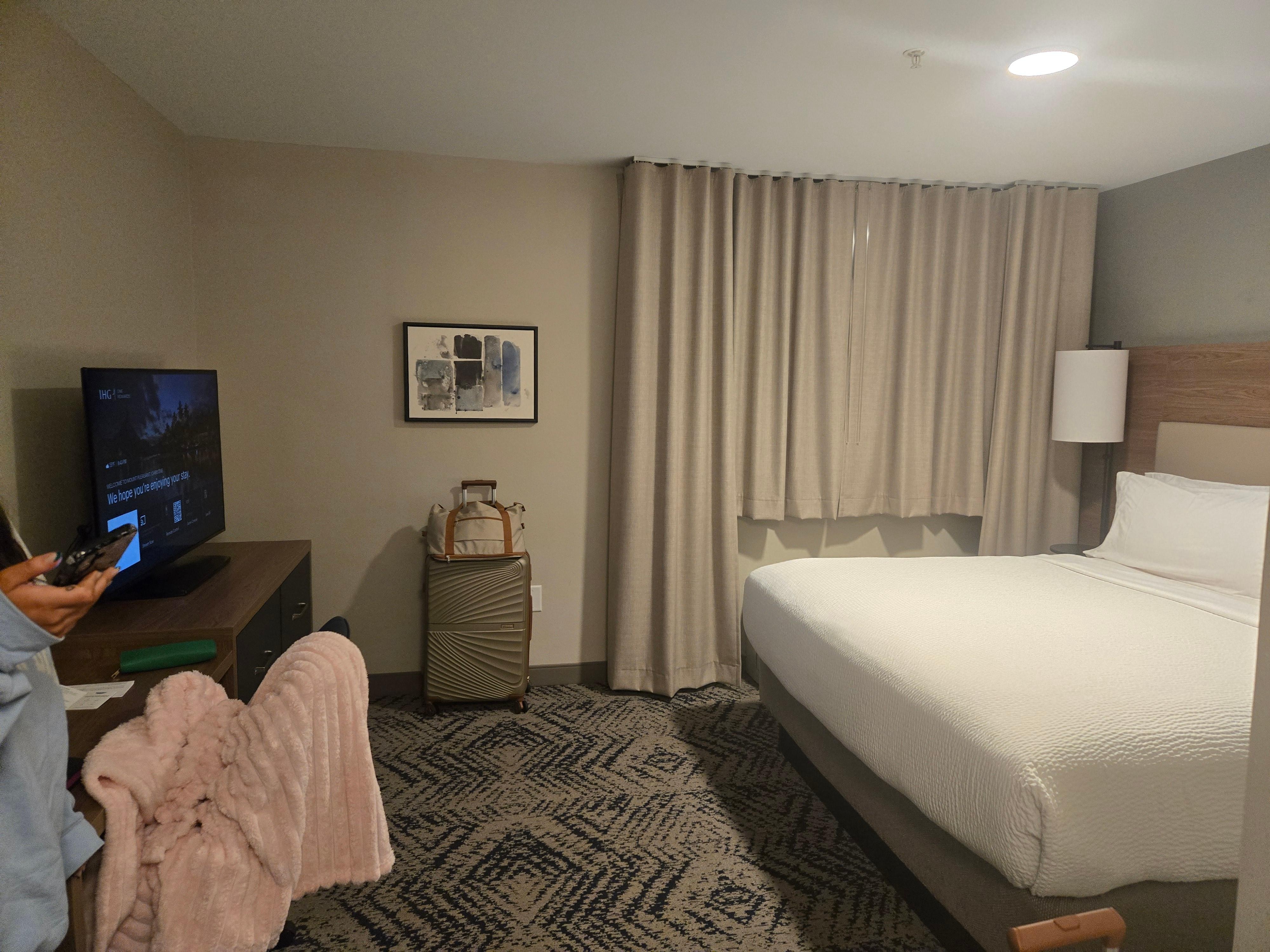 Bed nice and window opens for fresh air