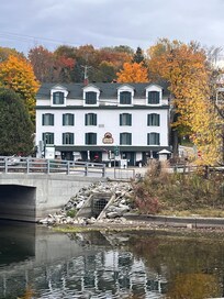 The front of the building