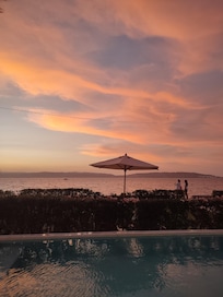 Blick vom Restaurant am Abend