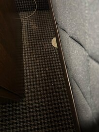 Stained and non vacuumed floor