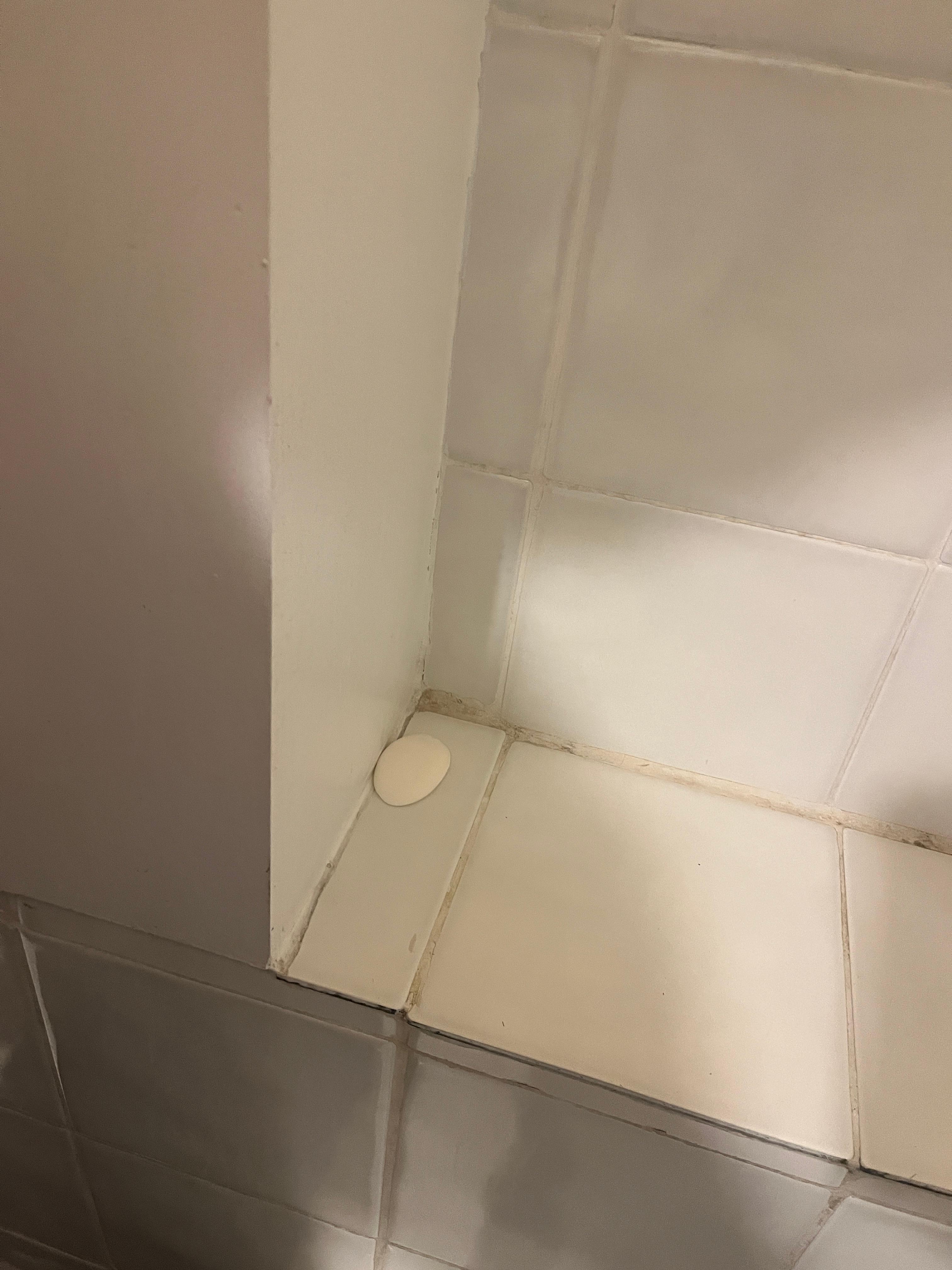 Shower left unclean.