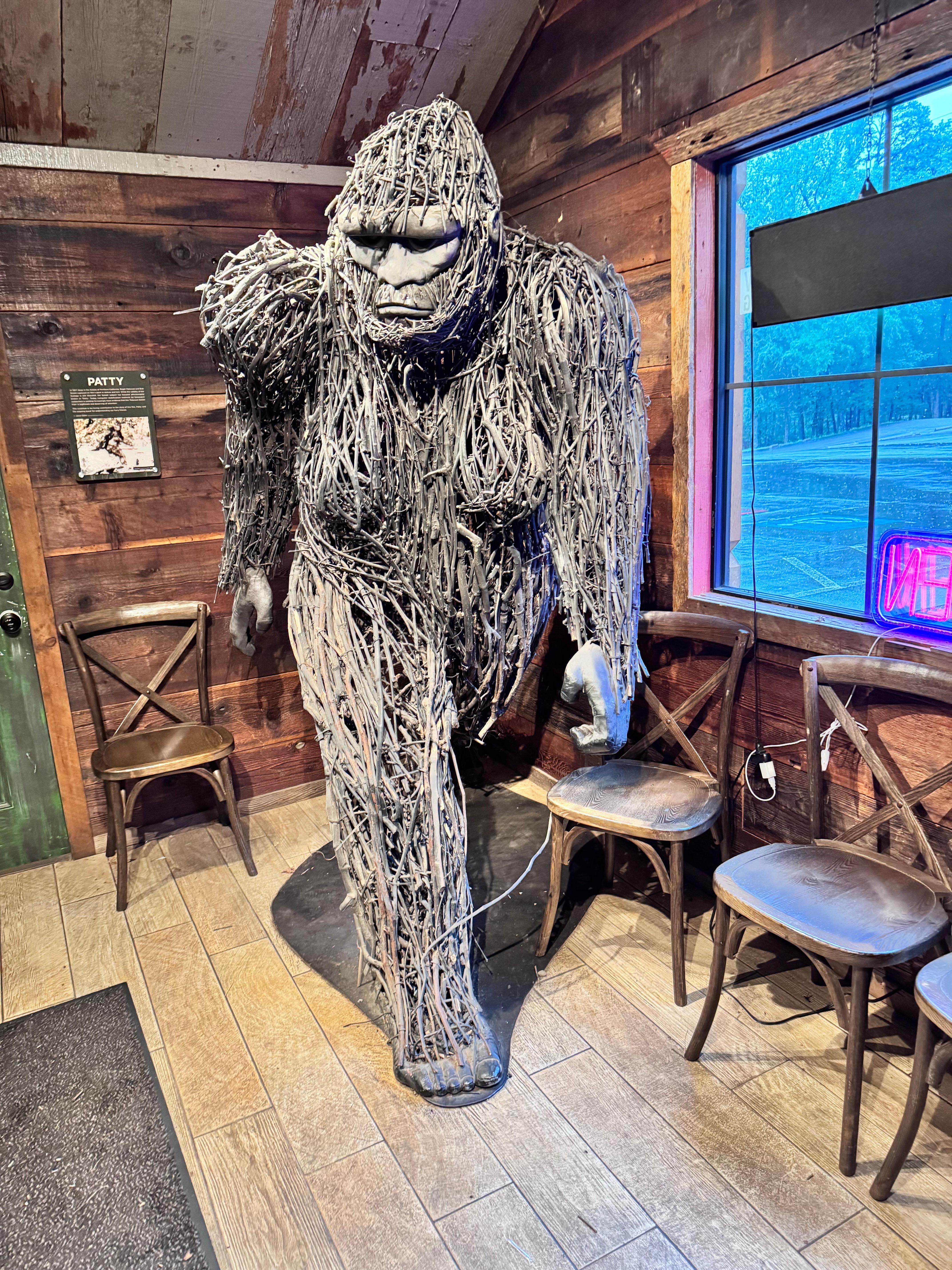 This Sasquatch is at the restaurant in Bever Bend State Park just a ways away from the hotel! So cool!!