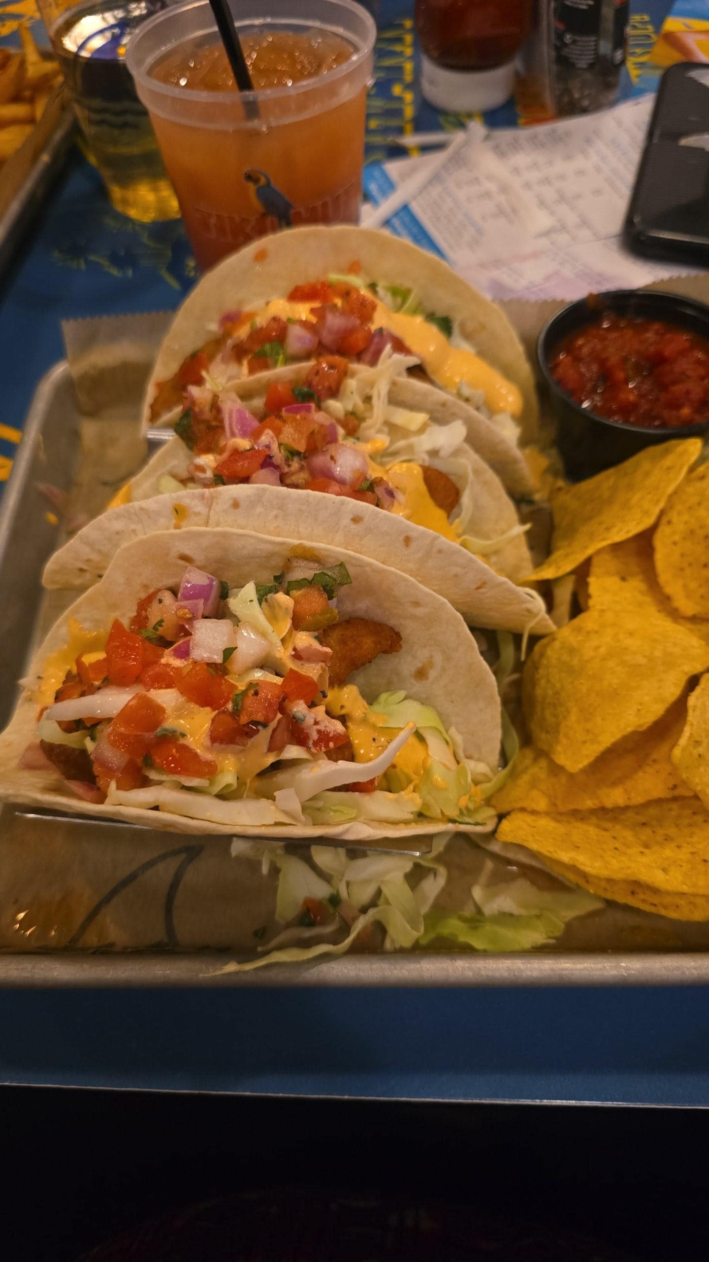 Shrimp tacos at The Landshark 