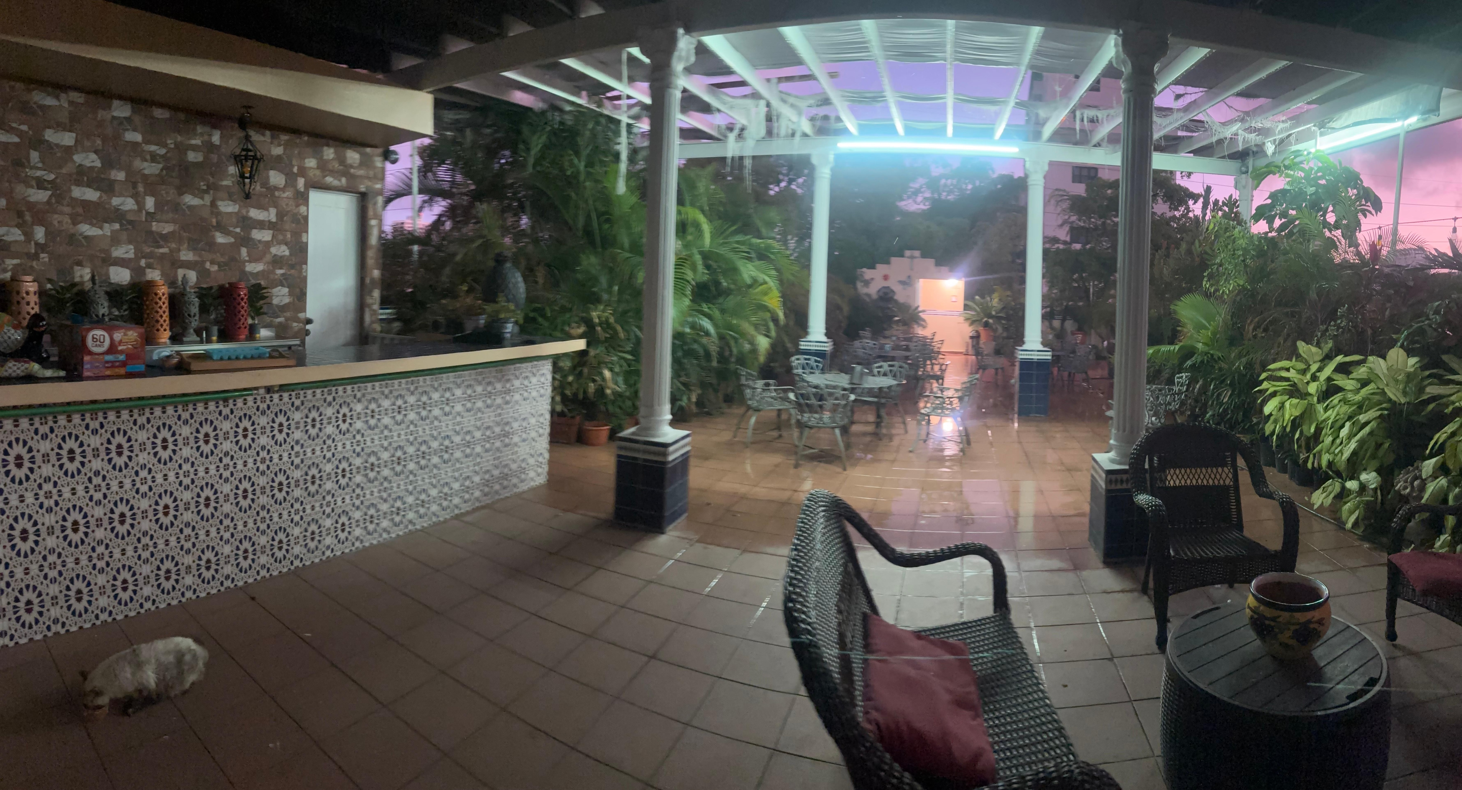 Rooftop seating area