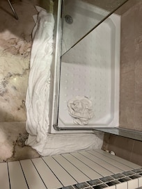 No shower doors.