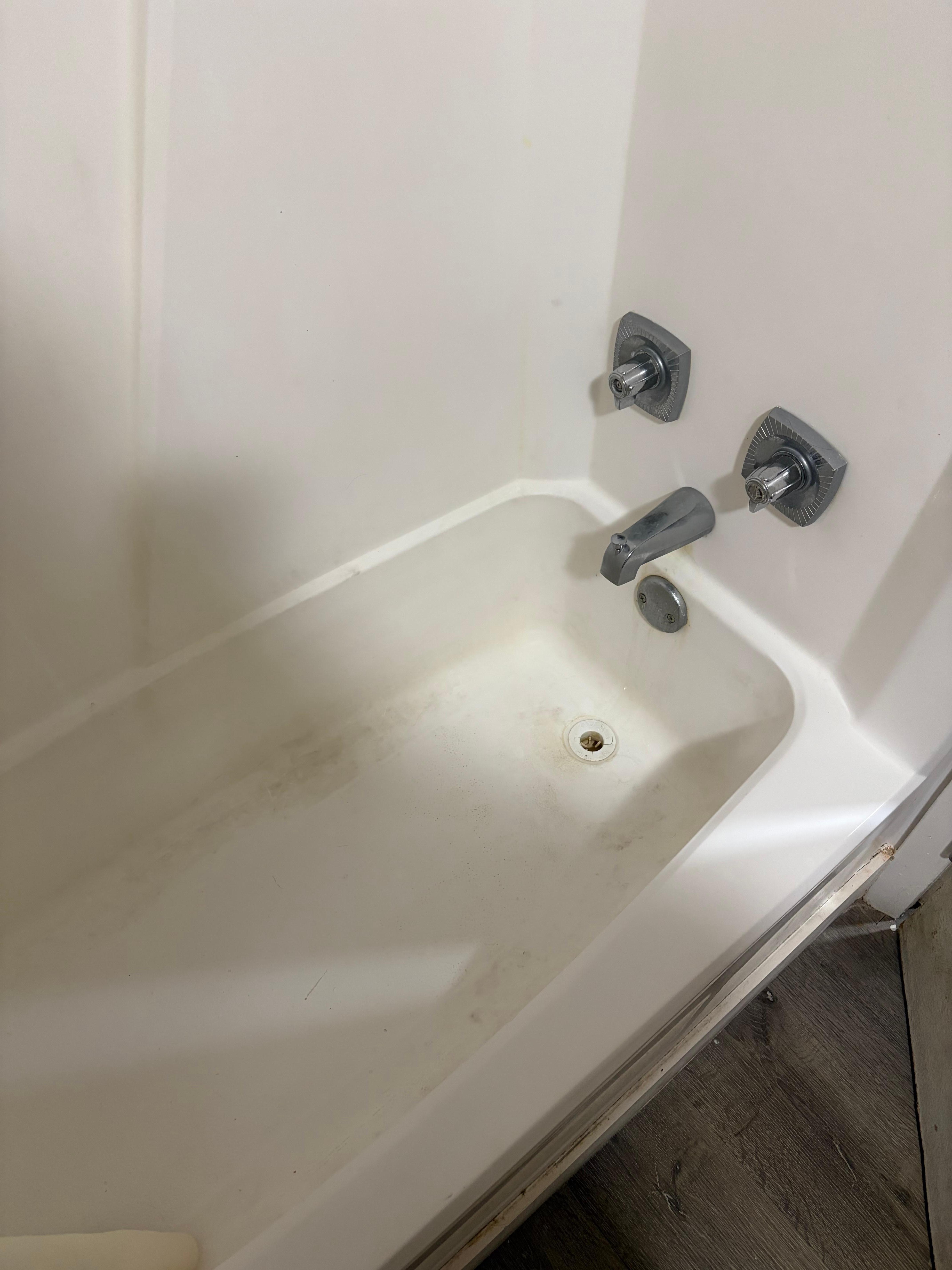 Not sure what was down near the drain… hair?