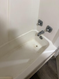 Not sure what was down near the drain… hair?