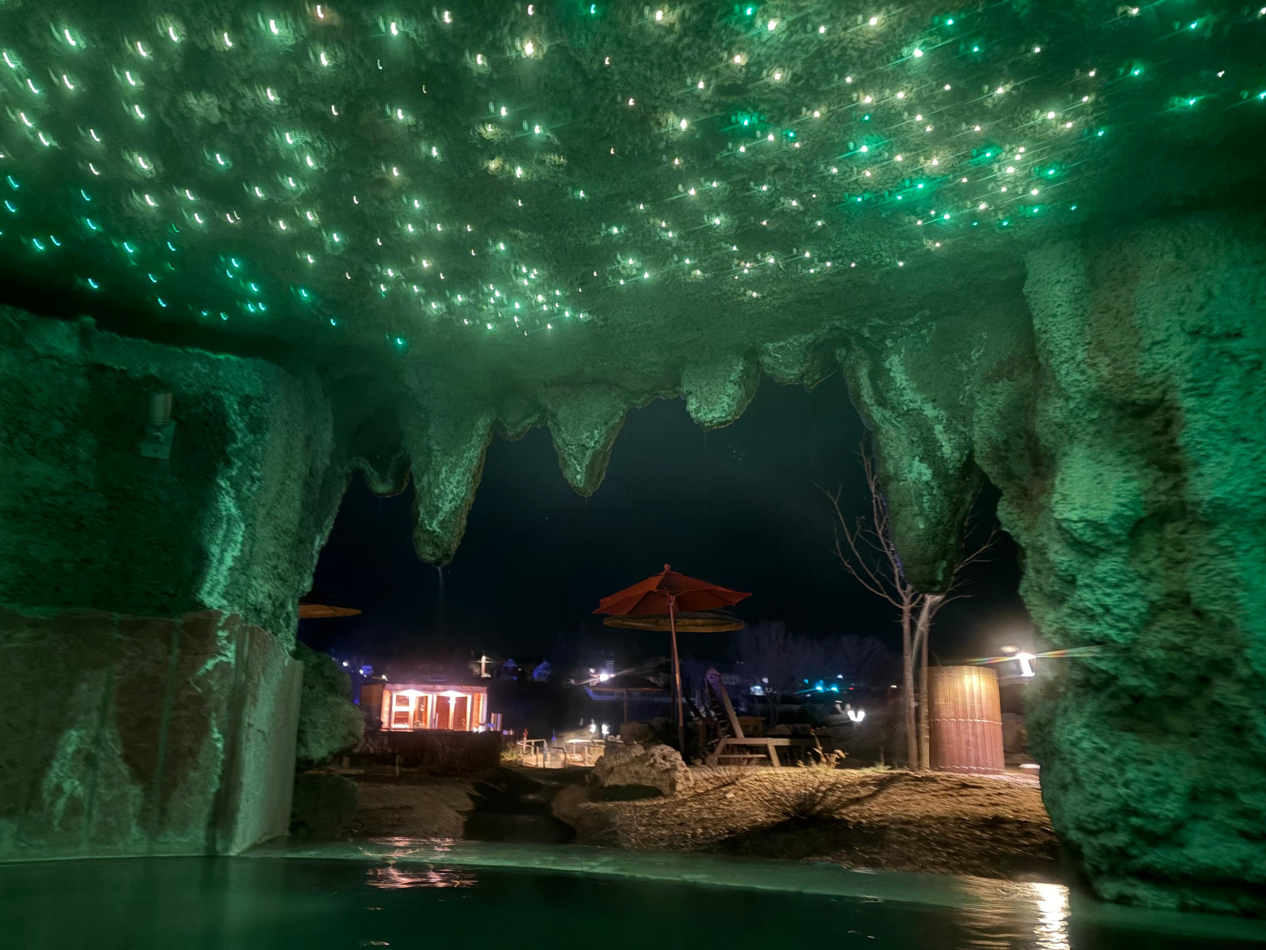 night view from the cave