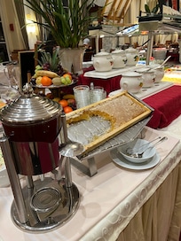 Raw honey on the breakfast buffet. Amazing!