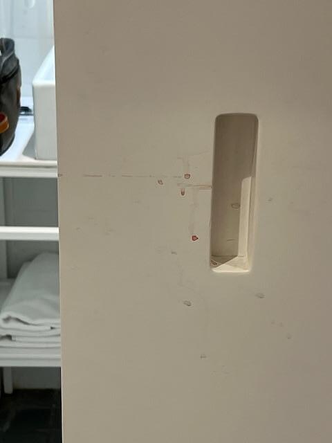 Cleanliness of the bathroom door !!