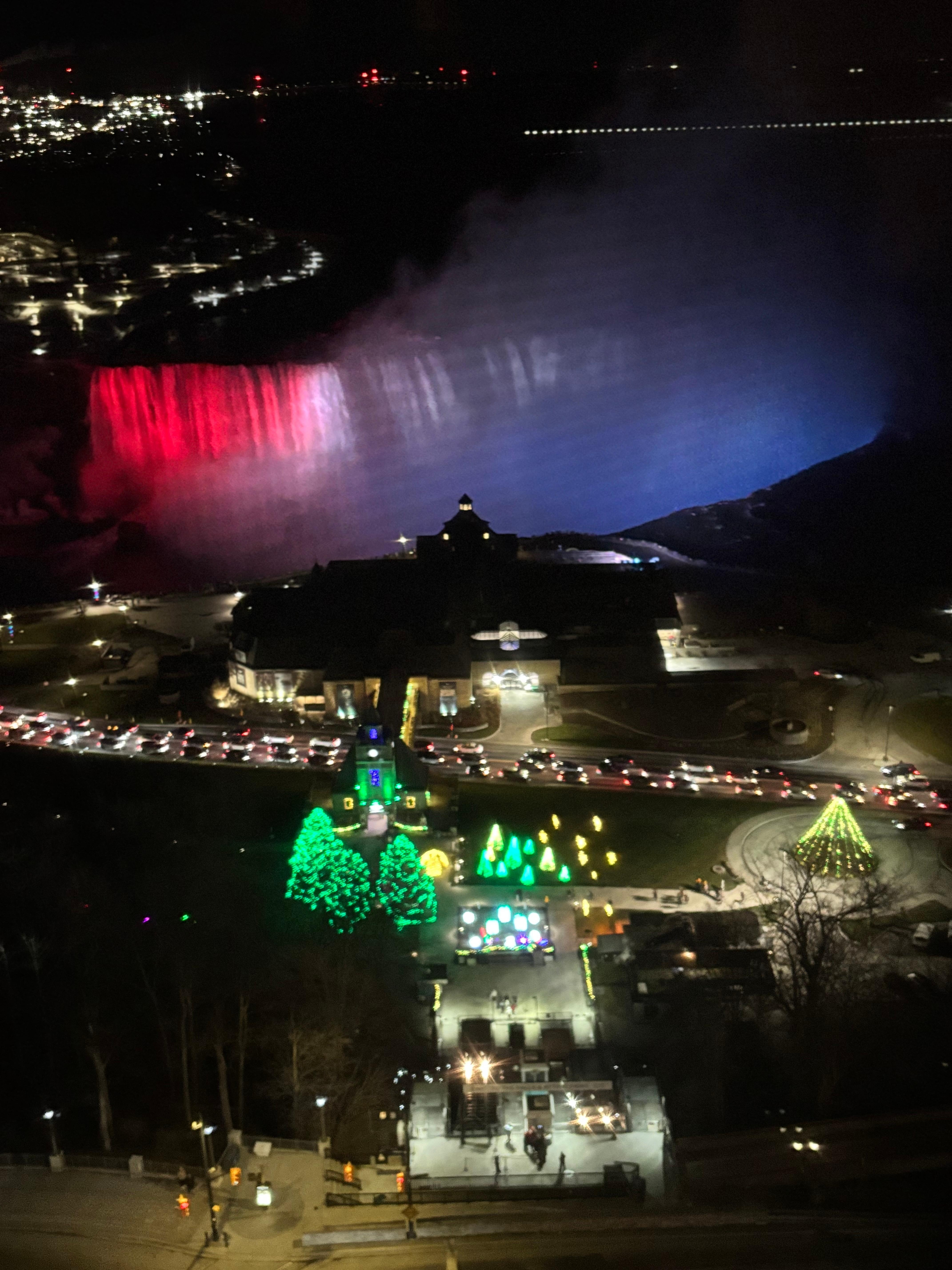 Niagara Falls at night from our room 