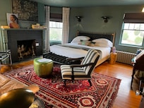 Our bedroom with a fireplace