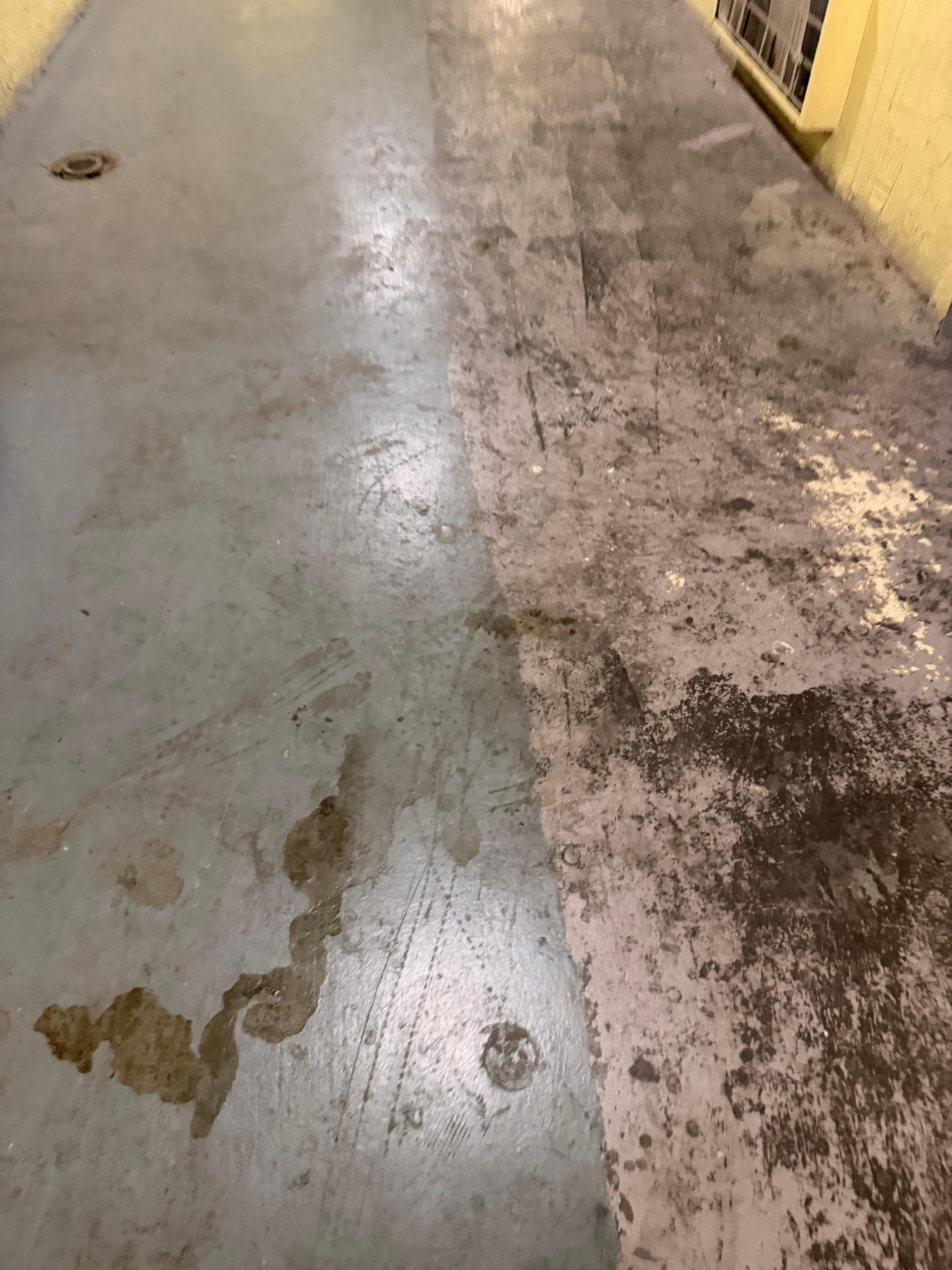 Todo el hotel tiene este piso lleno de suciedad 